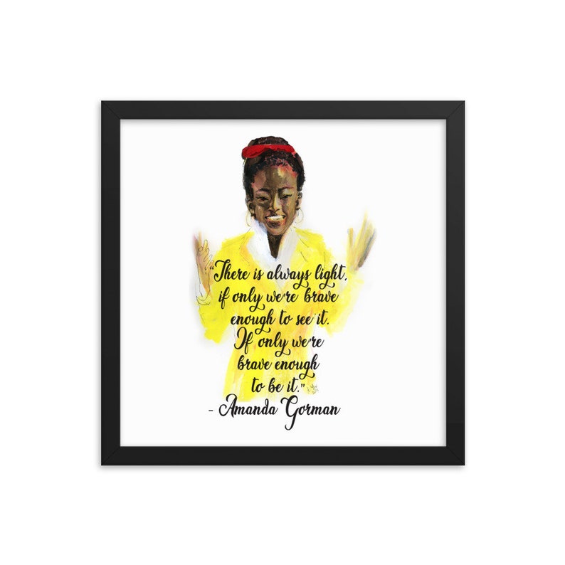 Amanda Gorman Watercolor Portrait and Inauguration Poem Youth | Etsy
