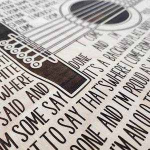 Custom Guitar Song Lyric Framed Sign, Rustic Personalized Song Lyric ...