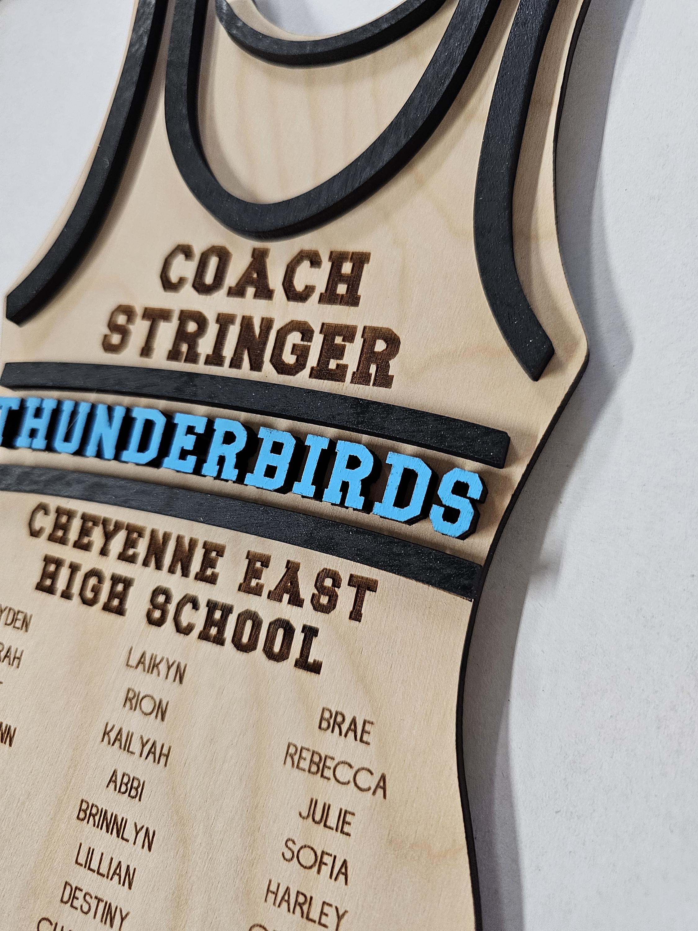 Personalized Wrestling Coach Plaque | Custom Singlet Wood Sign ...
