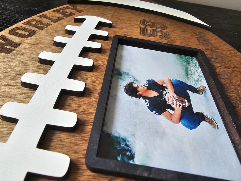 Personalized Wood Football Plaque With Photo | Senior Night Football ...