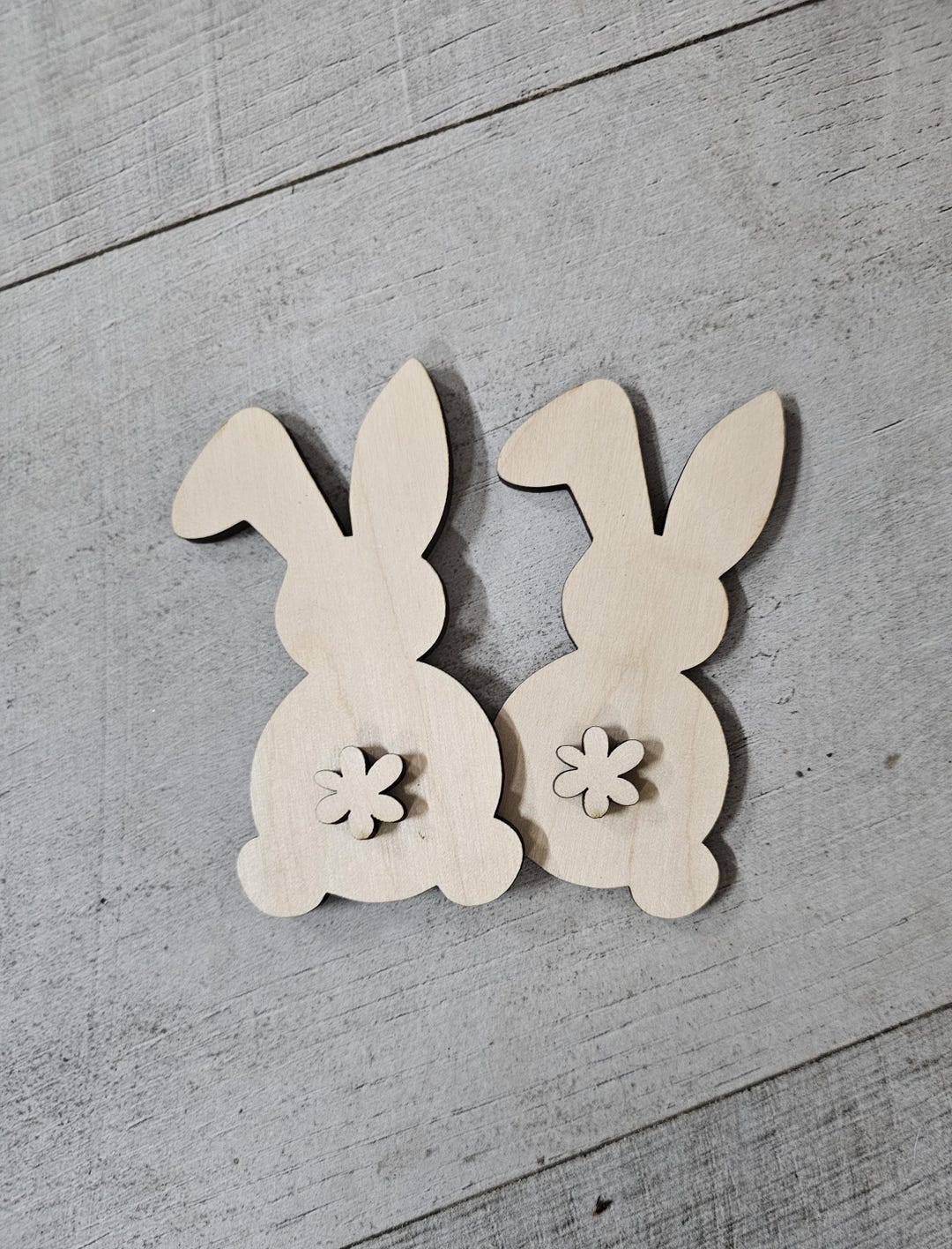 Wooden Bunny With Cotton Tail Blanks DIY Craft Blanks, Easter Bunny ...