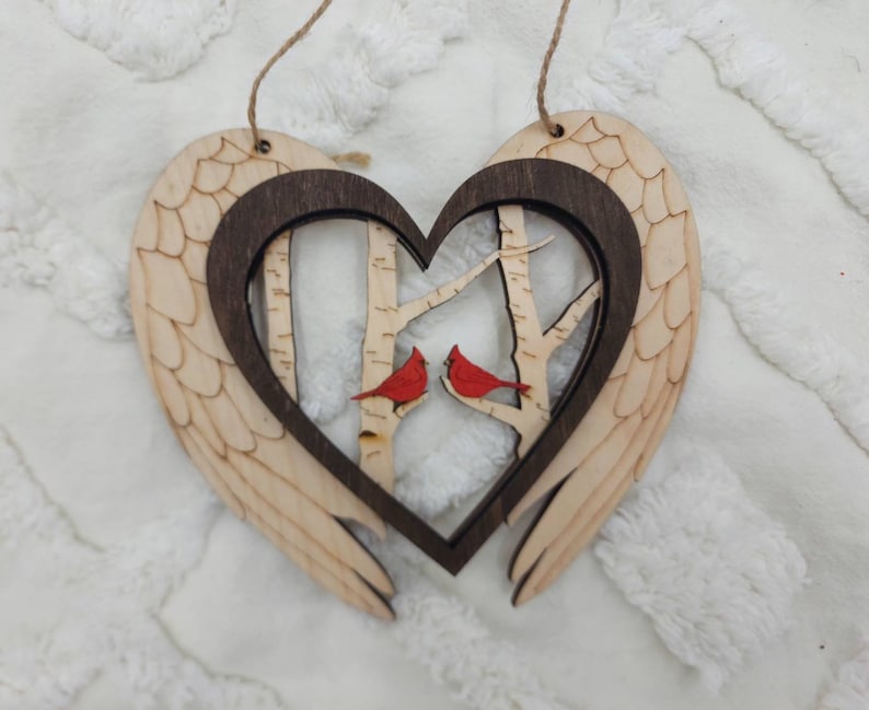 Cardinal Angel Wing Orament 3 D Wood Ornament Cardinal - Etsy