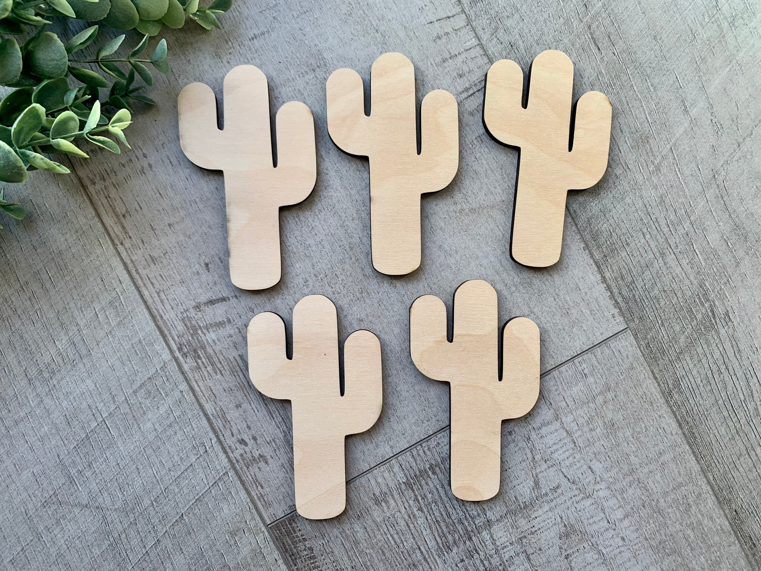 Unfinished Wood Cactus Blanks DIY Craft Blanks - Etsy