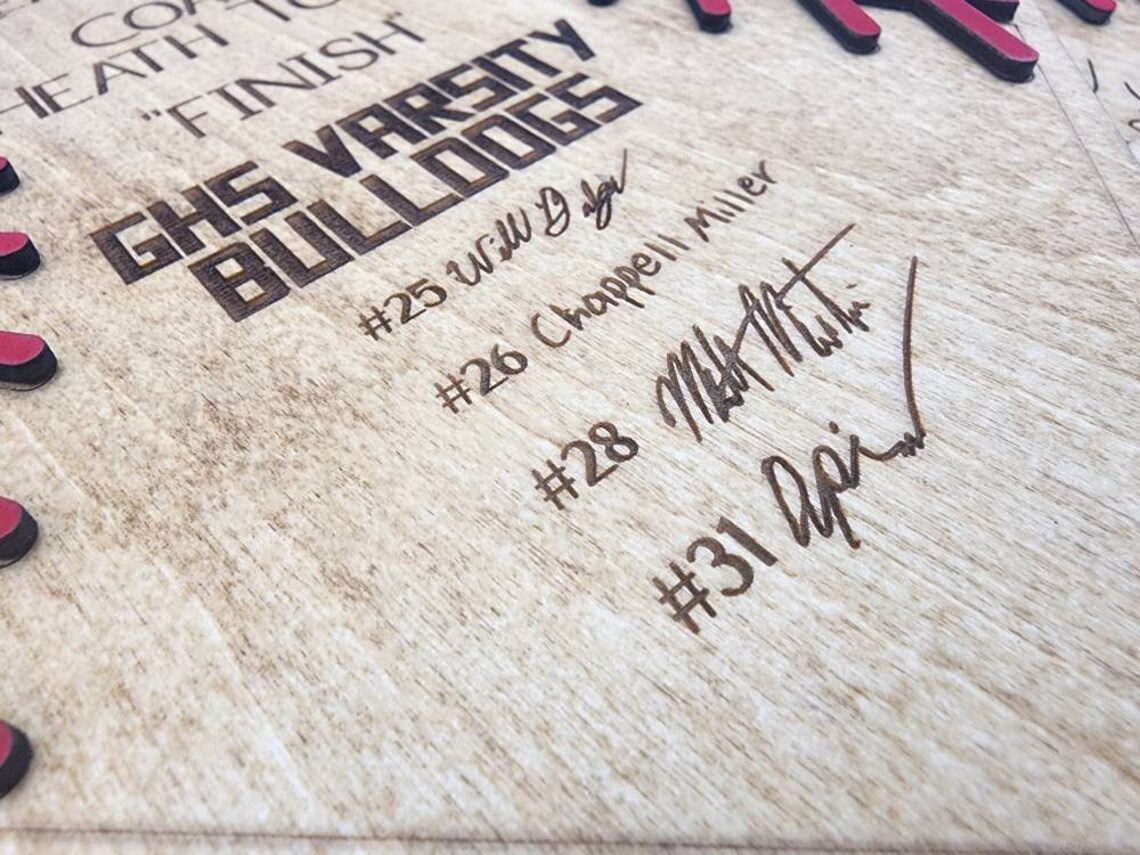 Personalized Baseball Team Coach's Plaque, Handwritten Signatures ...