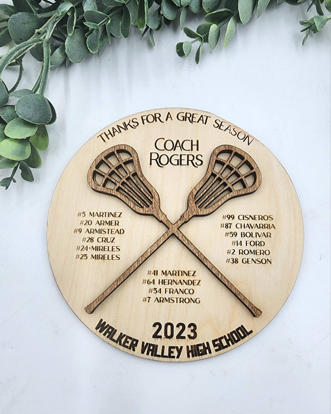 Personalized Lacrosse Coach Gift Plaque, Thanks for A Great Season ...