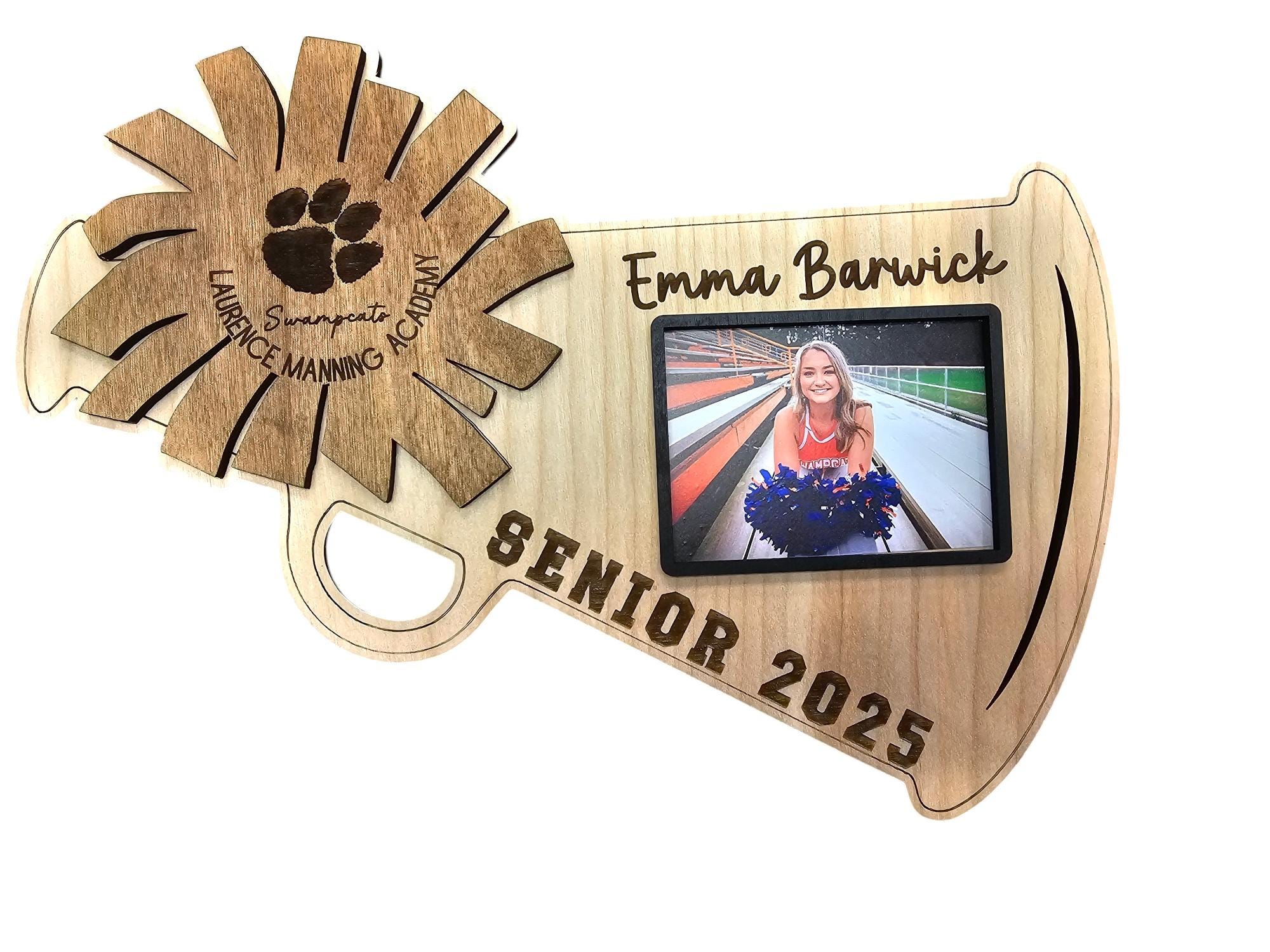 Personalized Cheer Megaphone Photo Plaque – Cheer Coach Gift, Cheer ...