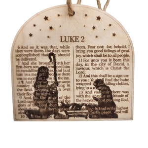 Luke 2 Nativity Scene Wooden Christmas Ornament - Etsy
