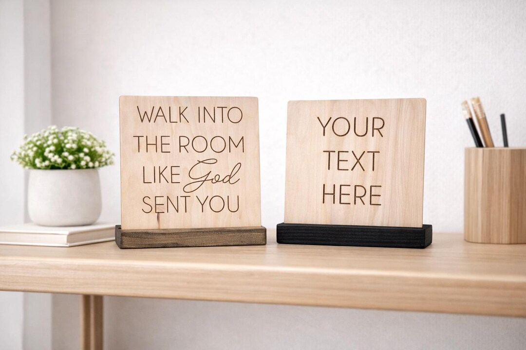 Custom Wooden Text Sign | Personalized Mini Desk Sign | Scripture, Home ...