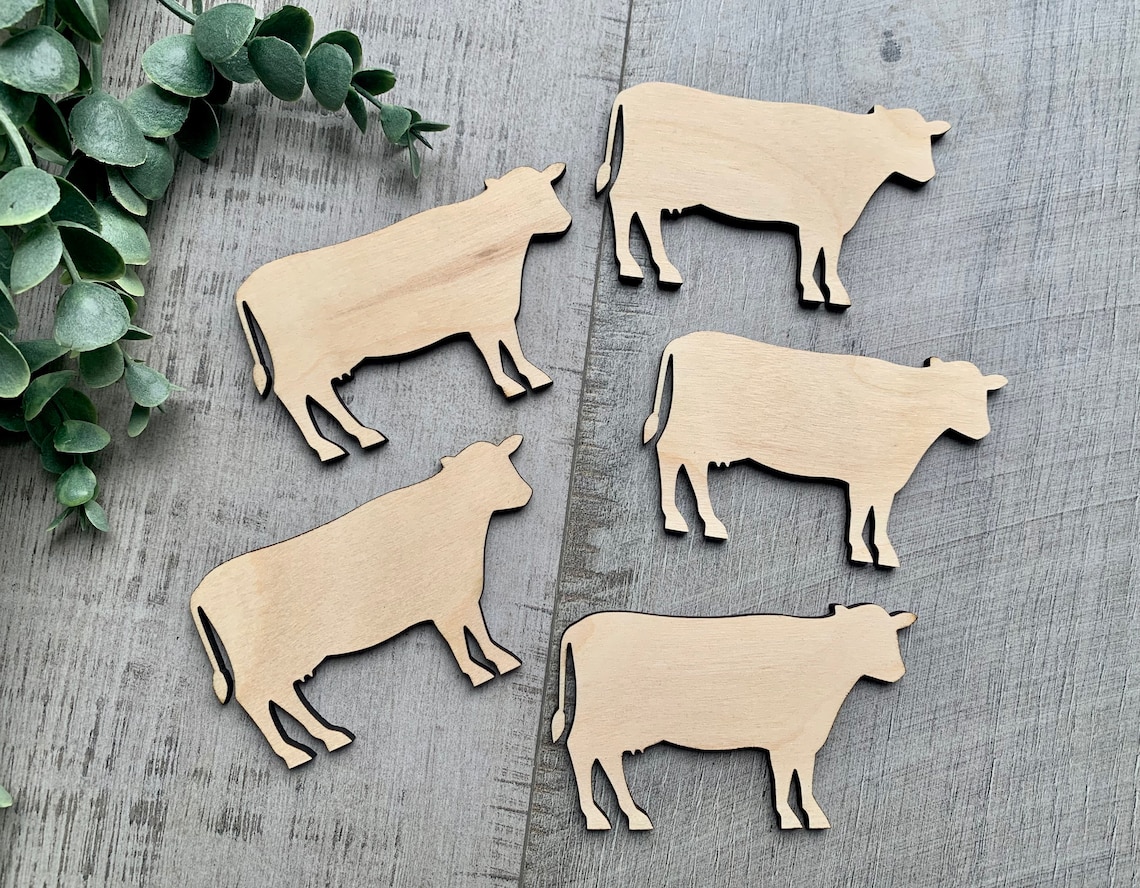 Unfinished Wood Cow Cut Out Blanks DIY Craft Blanks - Etsy