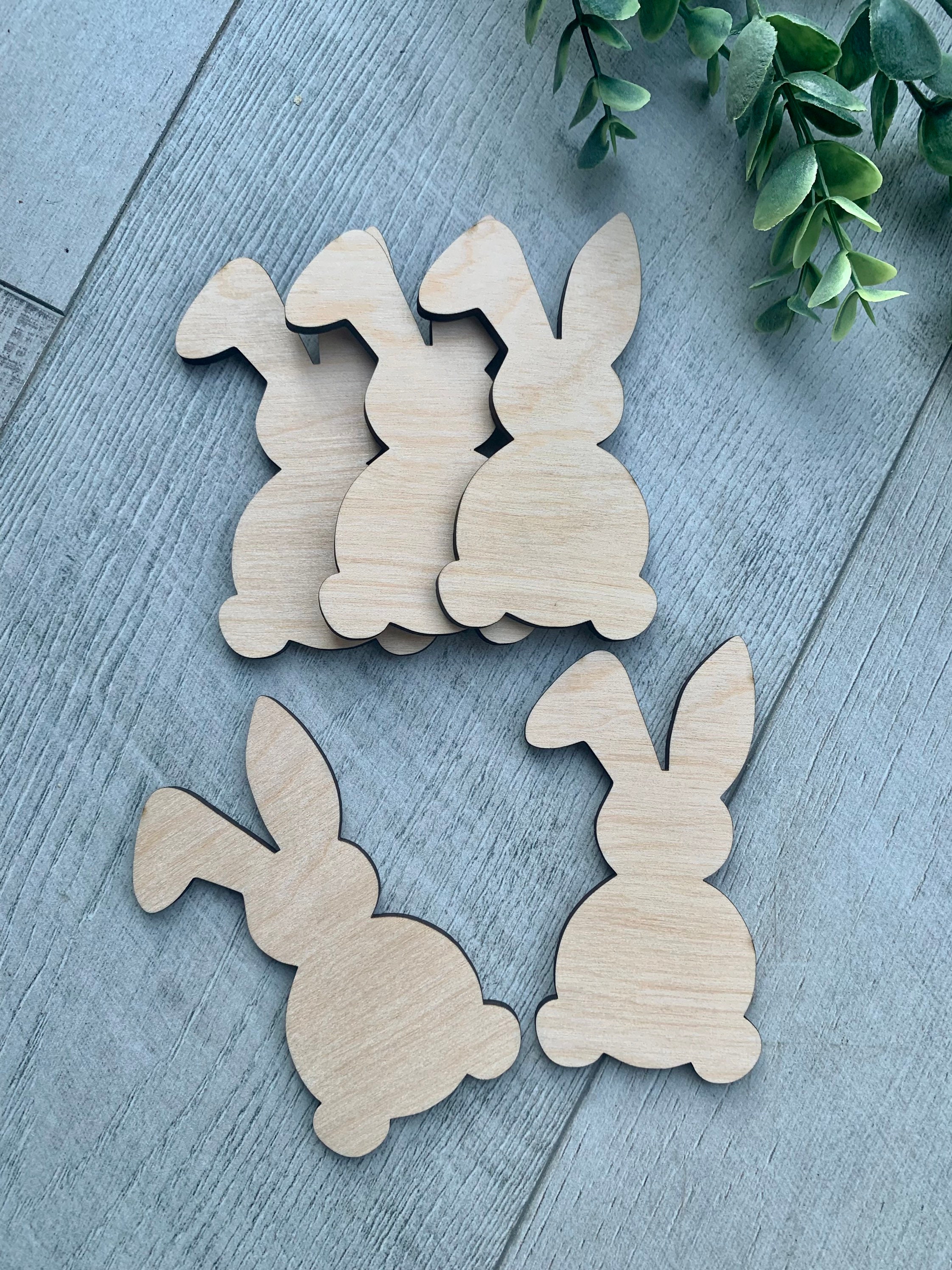 Unfinished Wood Bunny Blanks DIY Craft Blanks, Easter Bunny Craft Wood ...