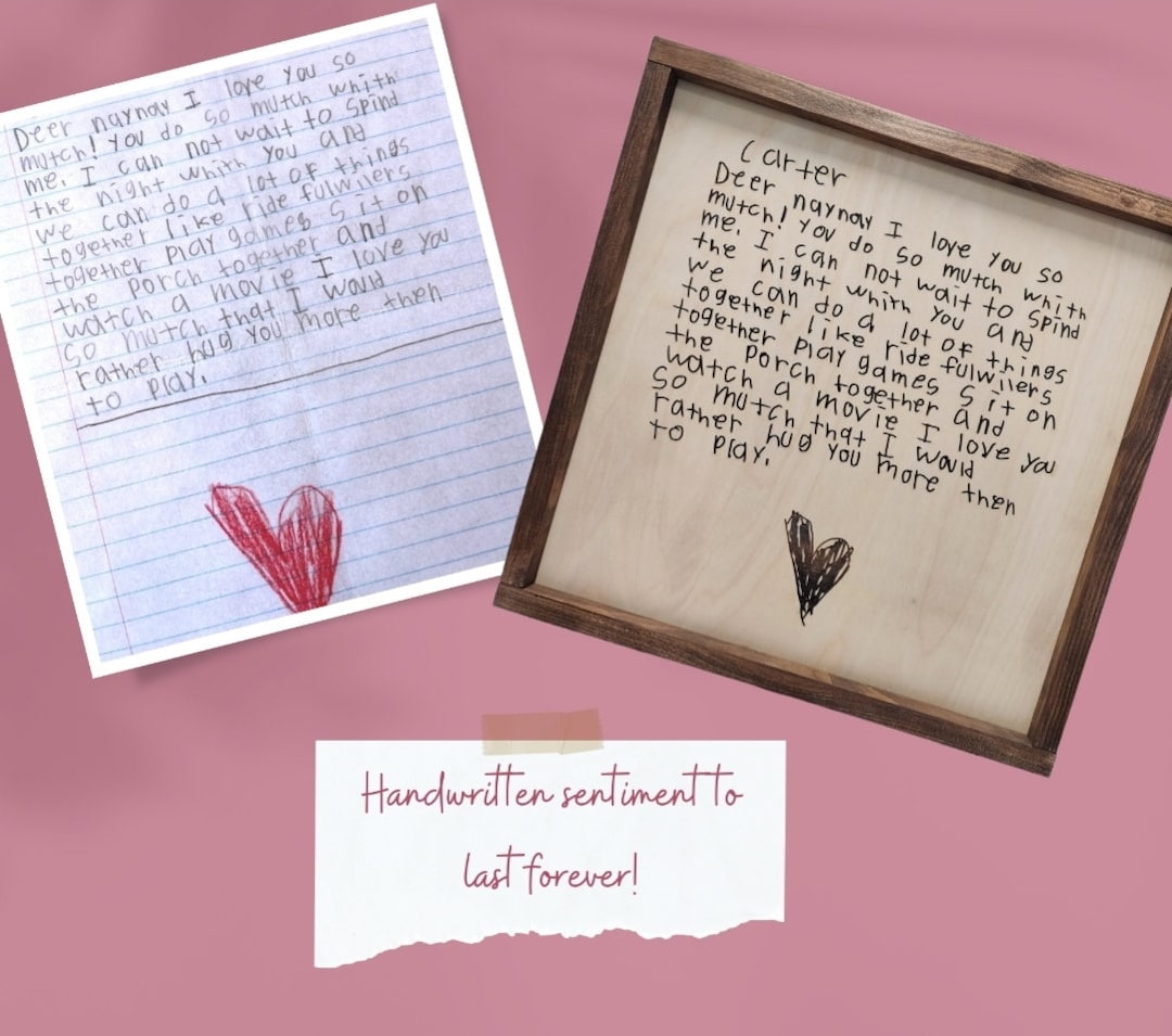 Personalized Handwriting Sign, Handwritten Engraved Letter, Custom ...