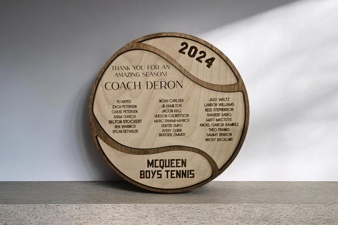 Tennis Coach Plaque, Thank You Tennis Coach Gift, Wood Plaque Senior ...
