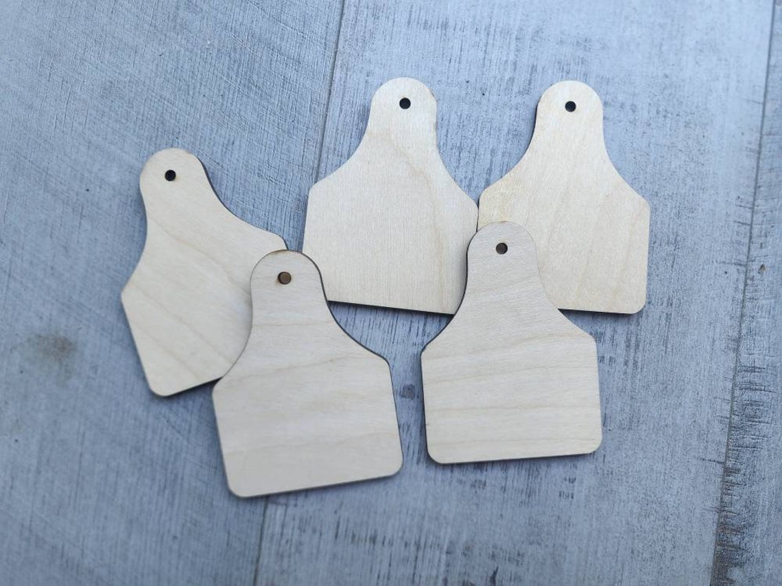 Unfinished Wood Cow Tag Blanks DIY Craft Blanks - Etsy
