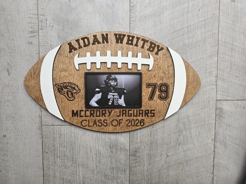 Personalized Wood Football Plaque With Photo | Senior Night Football ...