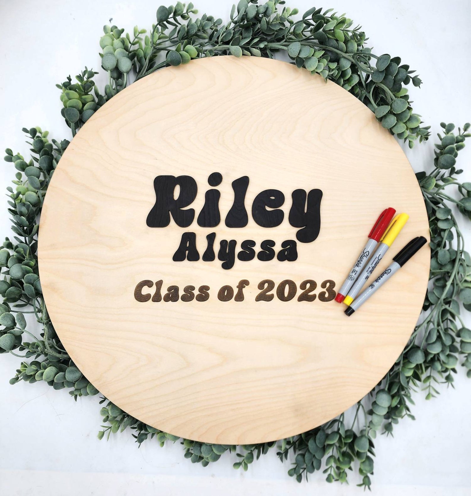 Personalized Graduation Wood Guest Book, Graduation Party Decor ...