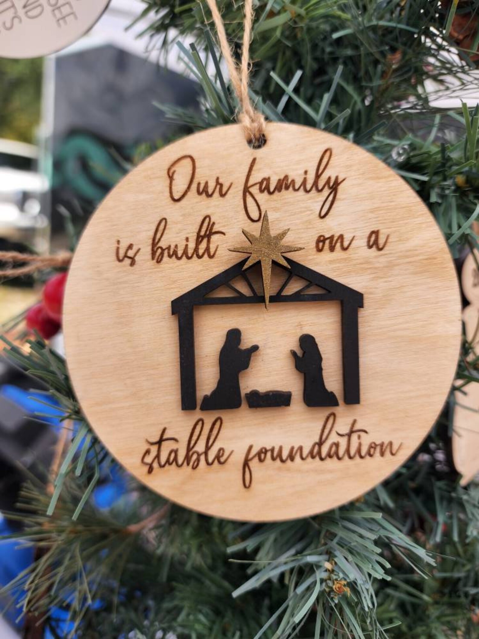 Nativity Ornament Our Family is Built on A Stable Foundation - Etsy