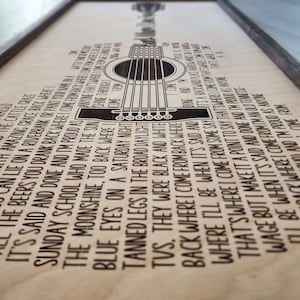 Custom Guitar Song Lyric Framed Sign, Rustic Personalized Song Lyric ...