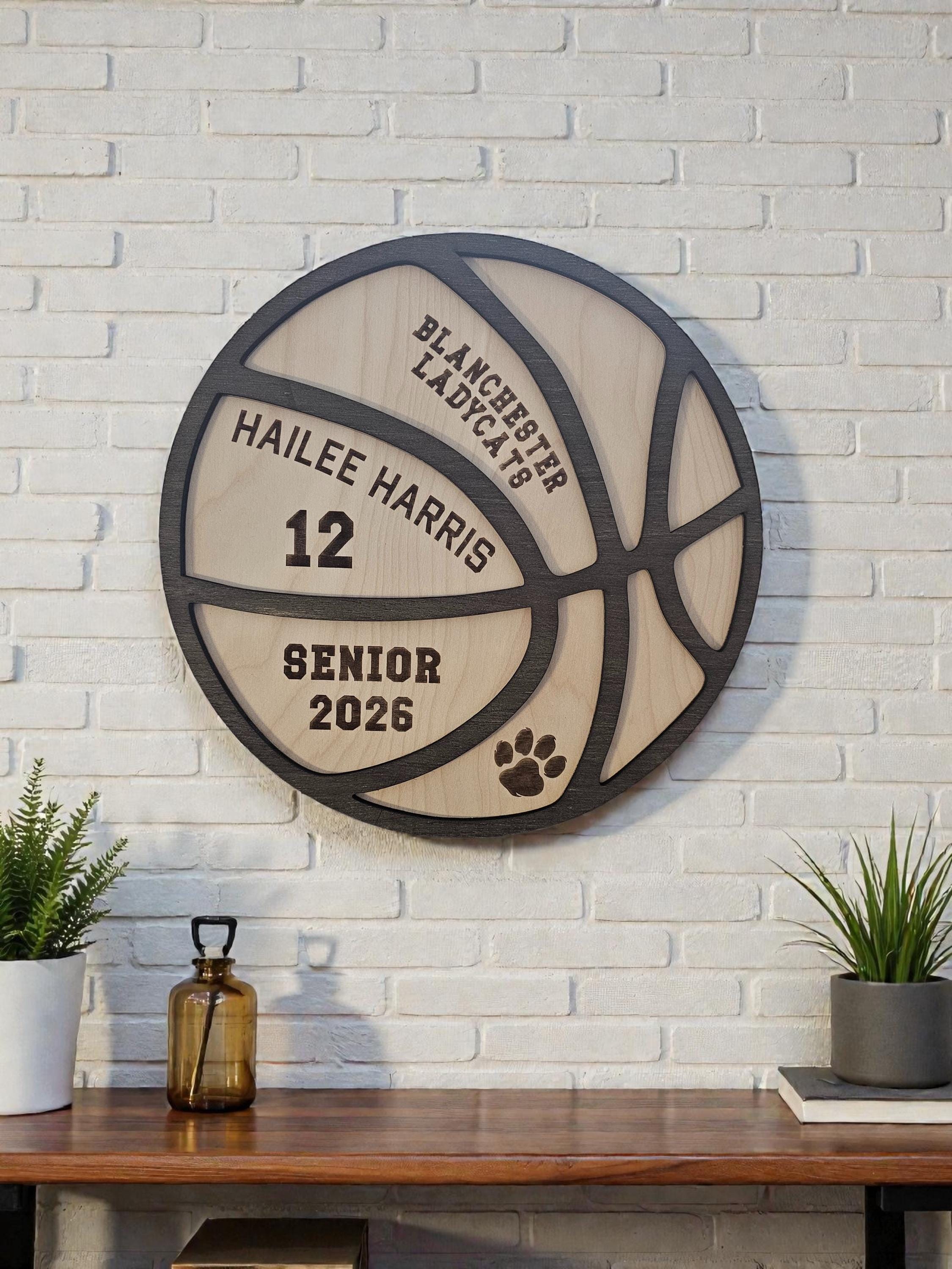 Personalized Basketball Wood Sign | Senior Night Gift | Custom Engraved ...