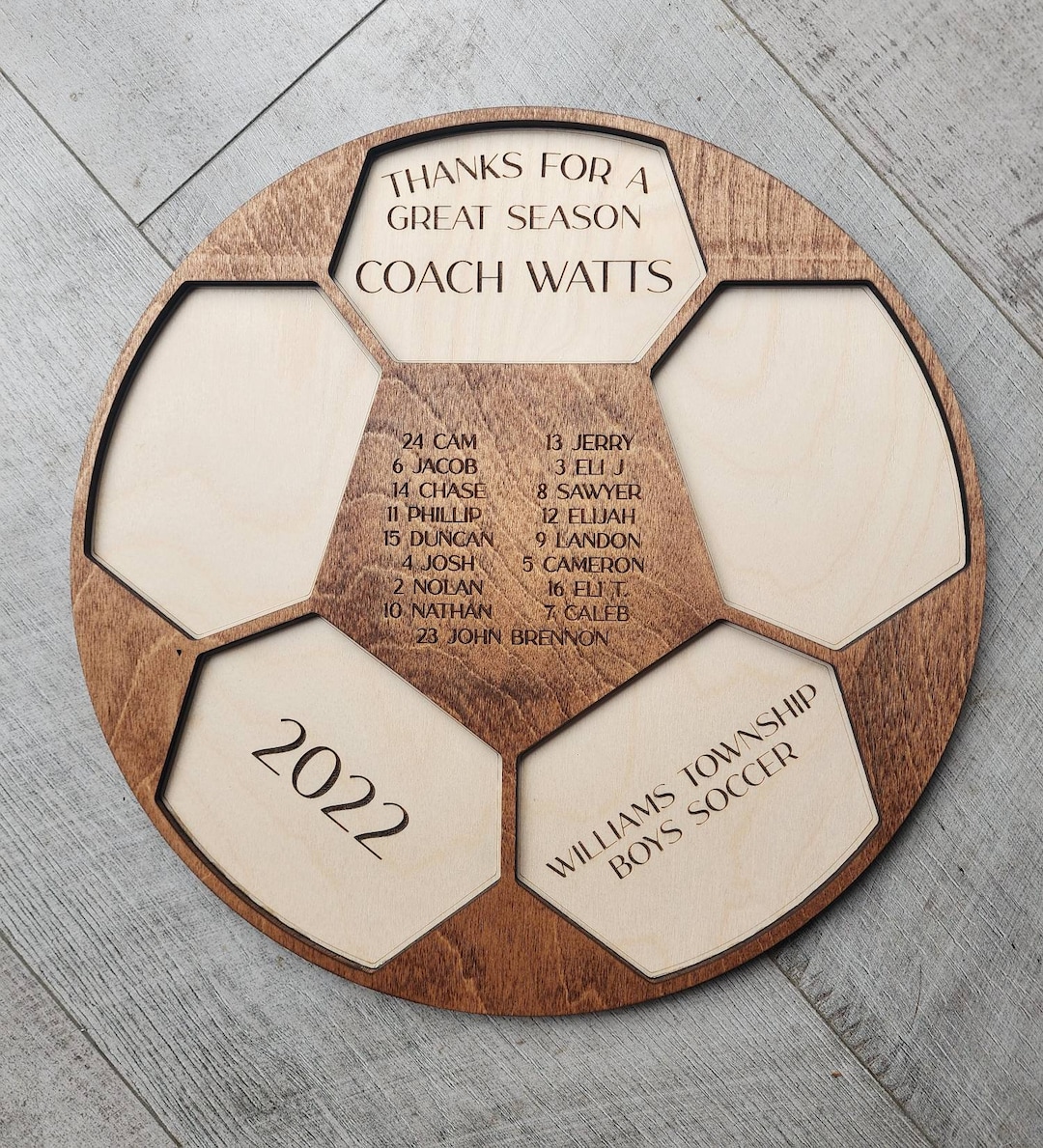 Personalized Soccer Team Coach's Plaque, Thanks for A Great Season ...