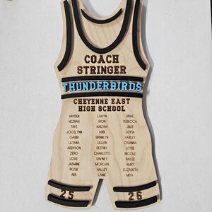 Personalized Wrestling Coach Plaque | Custom Singlet Wood Sign ...