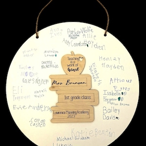 Personalized Teacher Appreciation Sign With Student Signatures, End of ...