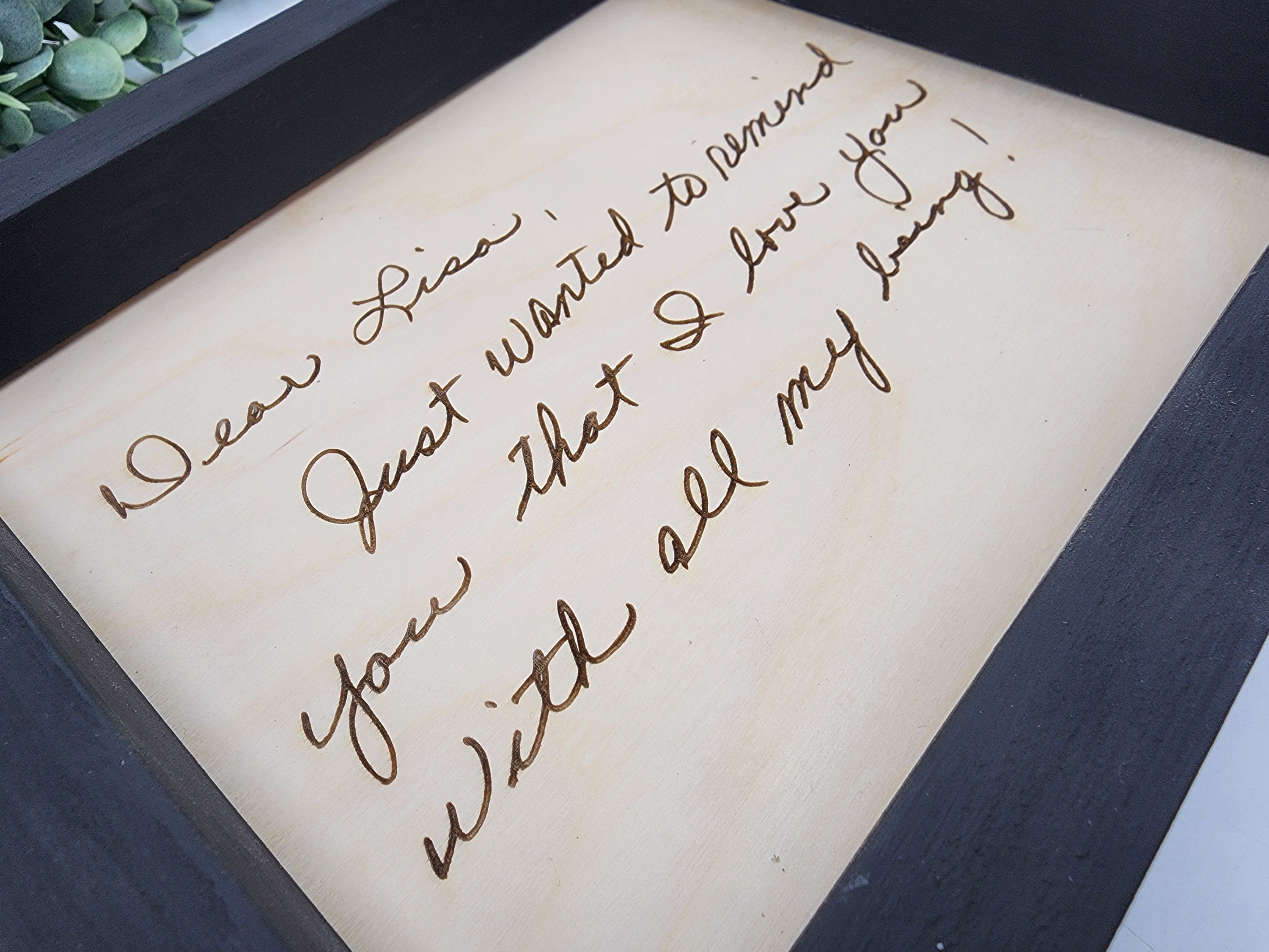 Personalized Handwriting Sign, Handwritten Engraved Letter Love Note ...