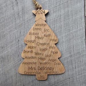 Class Ornament, Custom Engraved Christmas Tree Ornament With Class ...