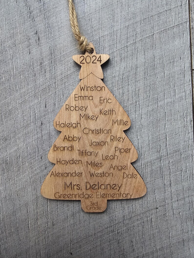 Class Ornament, Custom Engraved Christmas Tree Ornament With Class ...