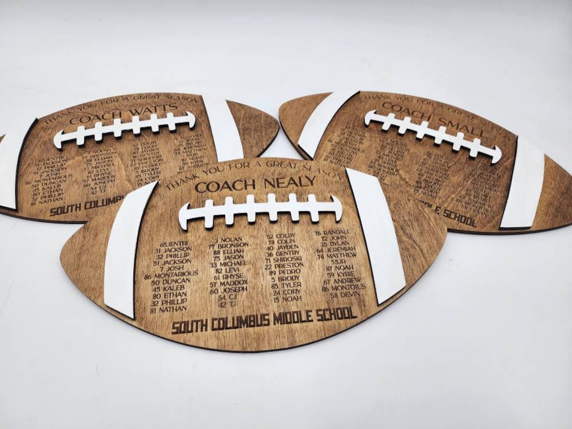 Football Coach Gift Team Plaque Thanks for A Great Season - Etsy