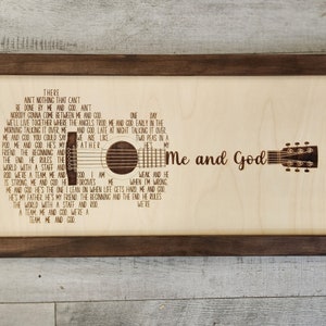 Custom Guitar Song Lyric Framed Sign, Rustic Personalized Song Lyric ...
