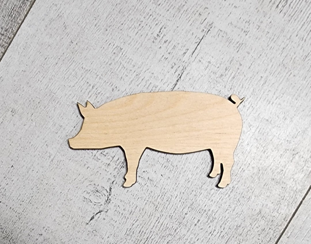 Wood Pig Unfinished Wood Blanks DIY Craft Blanks Farm Animal Craft - Etsy