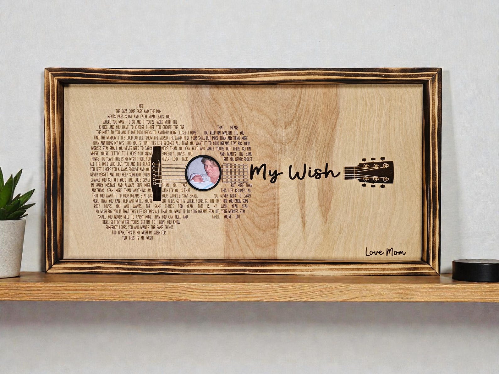 Engraved Guitar Song Lyrics Custom Photo, Song Lyric Music Wall Decor ...
