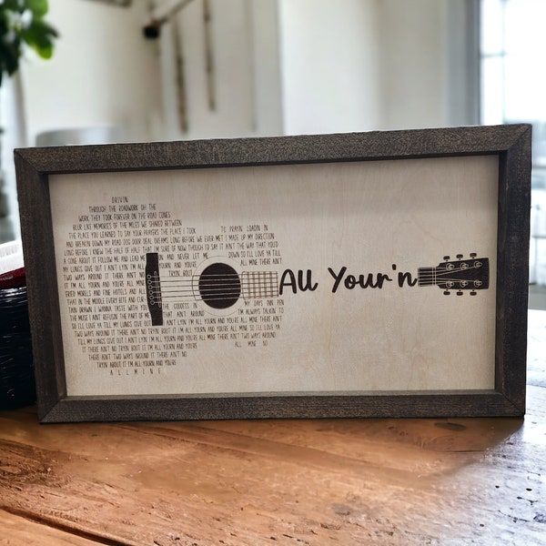 Framed Song Lyrics - Etsy