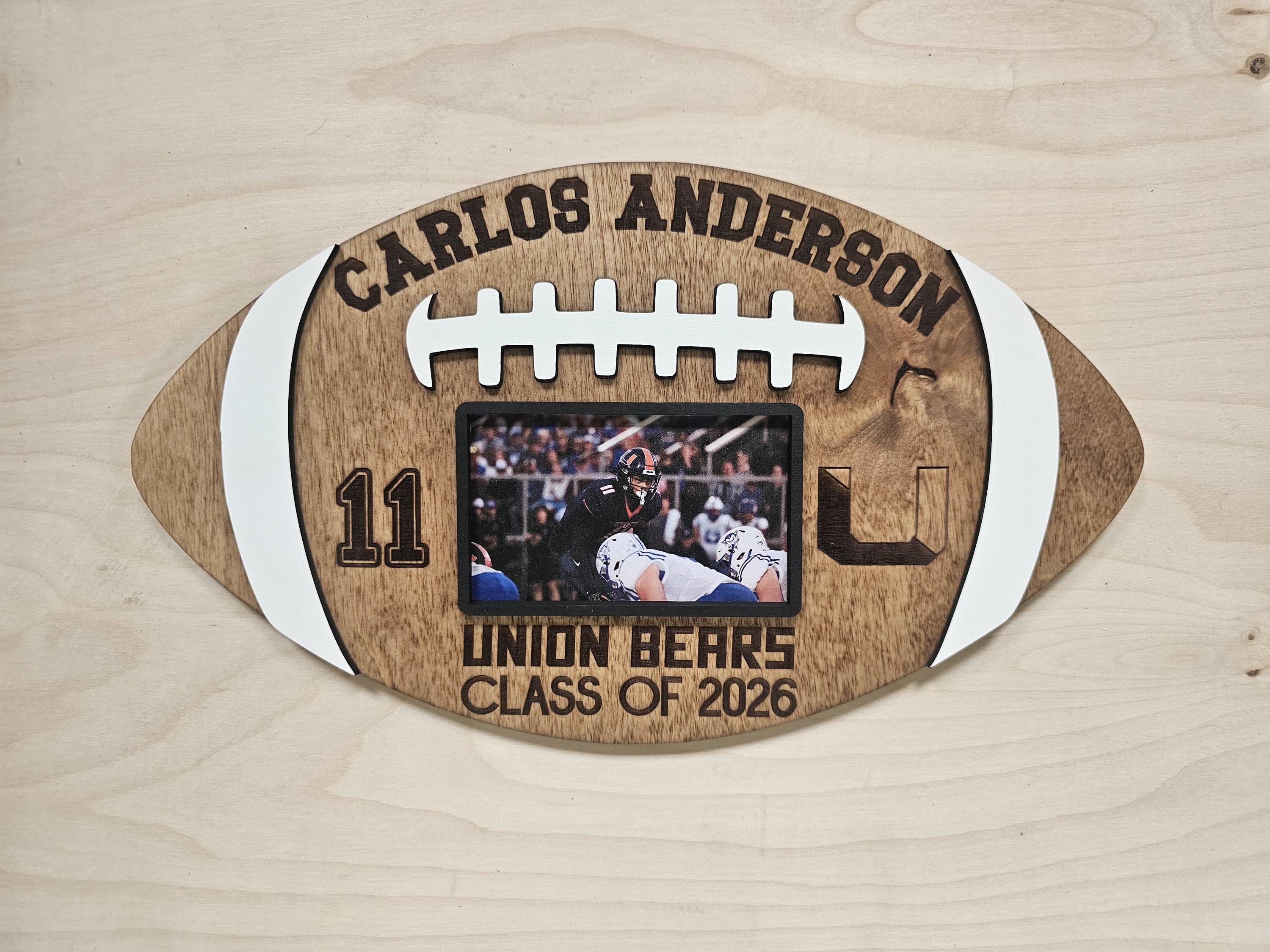 Personalized Wood Football Plaque With Photo | Senior Night Football ...