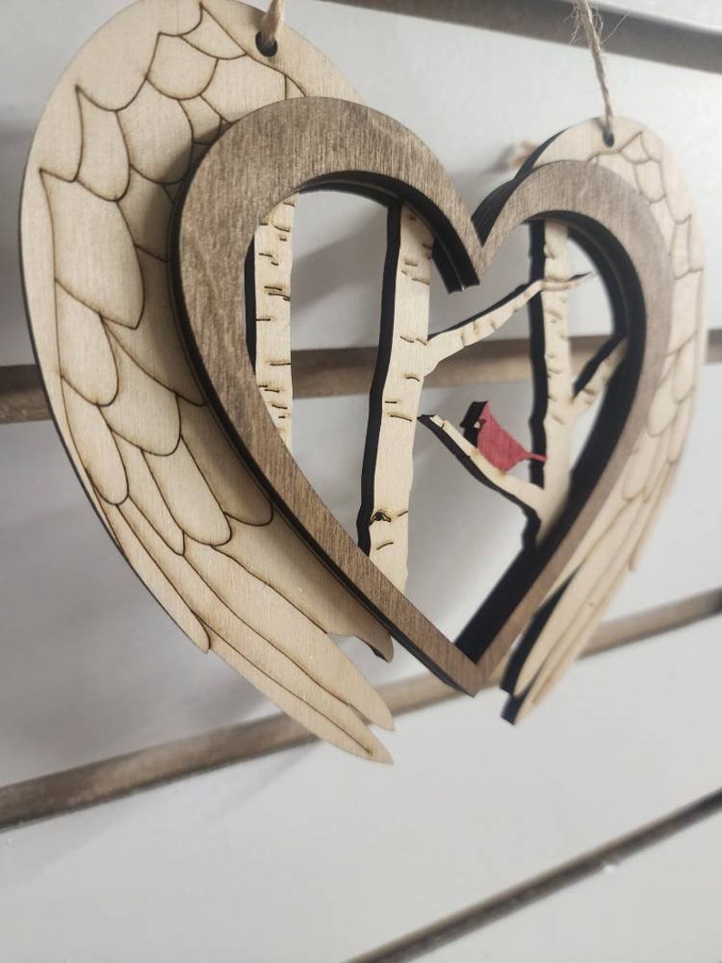 Cardinal Angel Wing Orament 3 D Wood Ornament Cardinal - Etsy