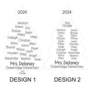 Class Ornament, Custom Engraved Christmas Tree Ornament With Class ...