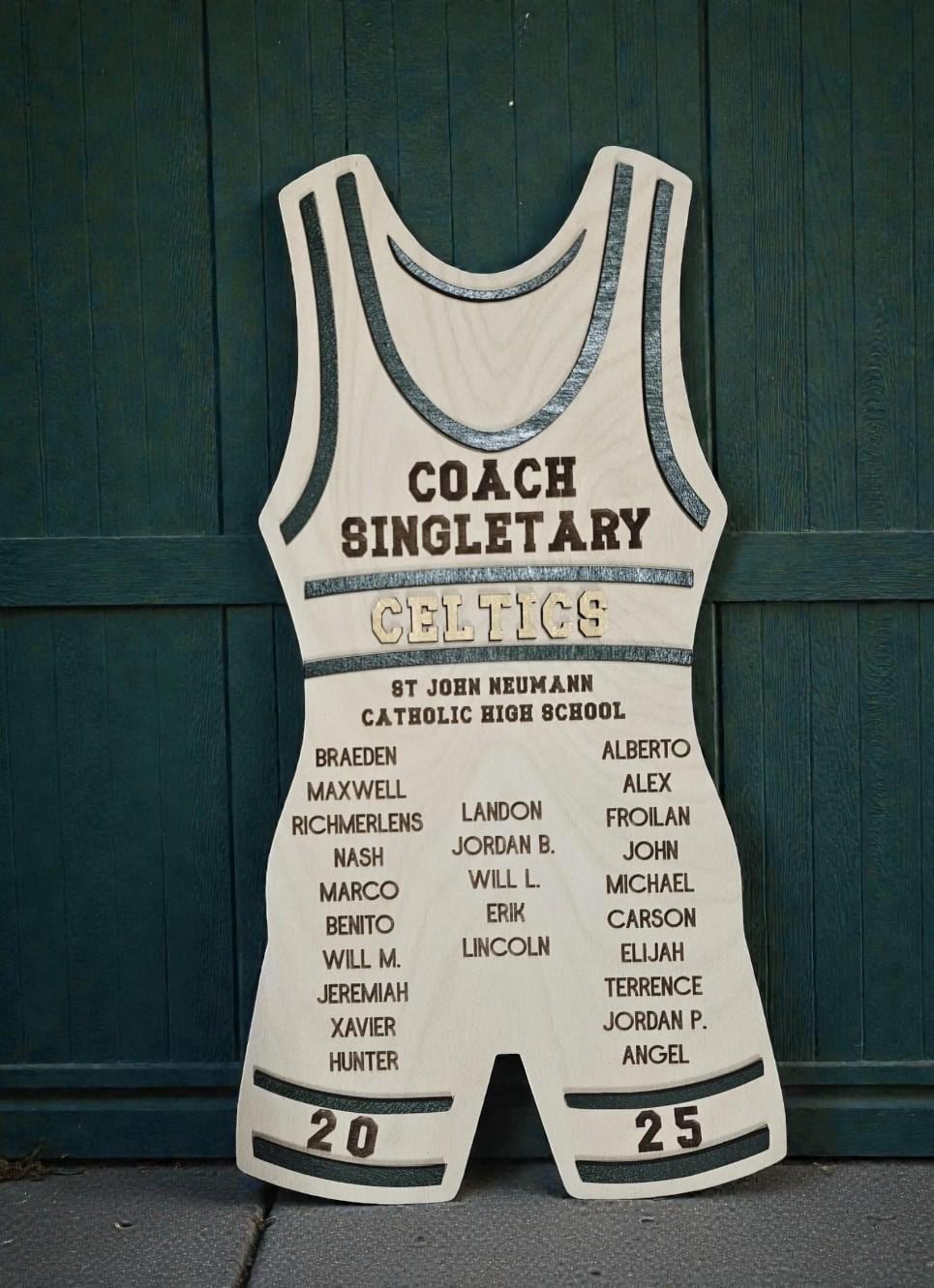 Personalized Wrestling Coach Plaque | Custom Singlet Wood Sign ...