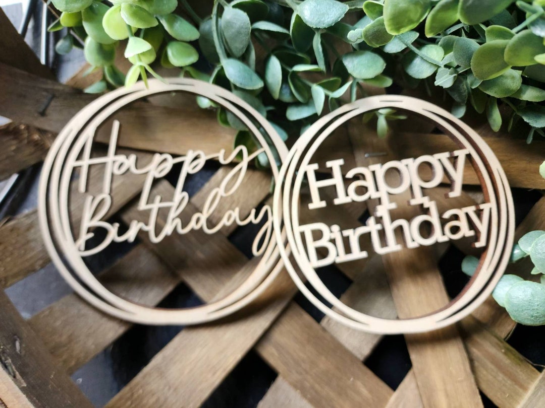 Personalized Birthday Sign, Happy Birthday Circle Wood Name Sign ...