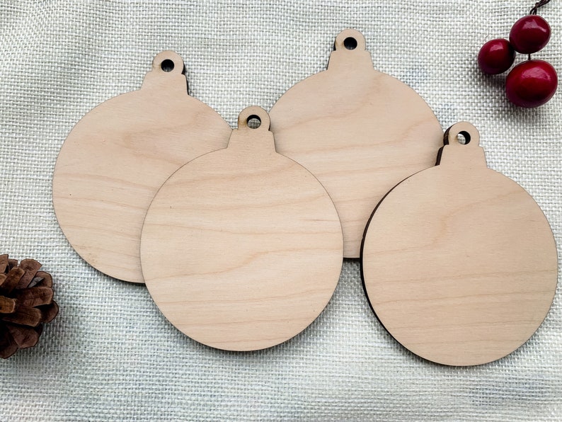 Unfinished Wood Ornament Blanks Set of 10 DIY Ornaments - Etsy