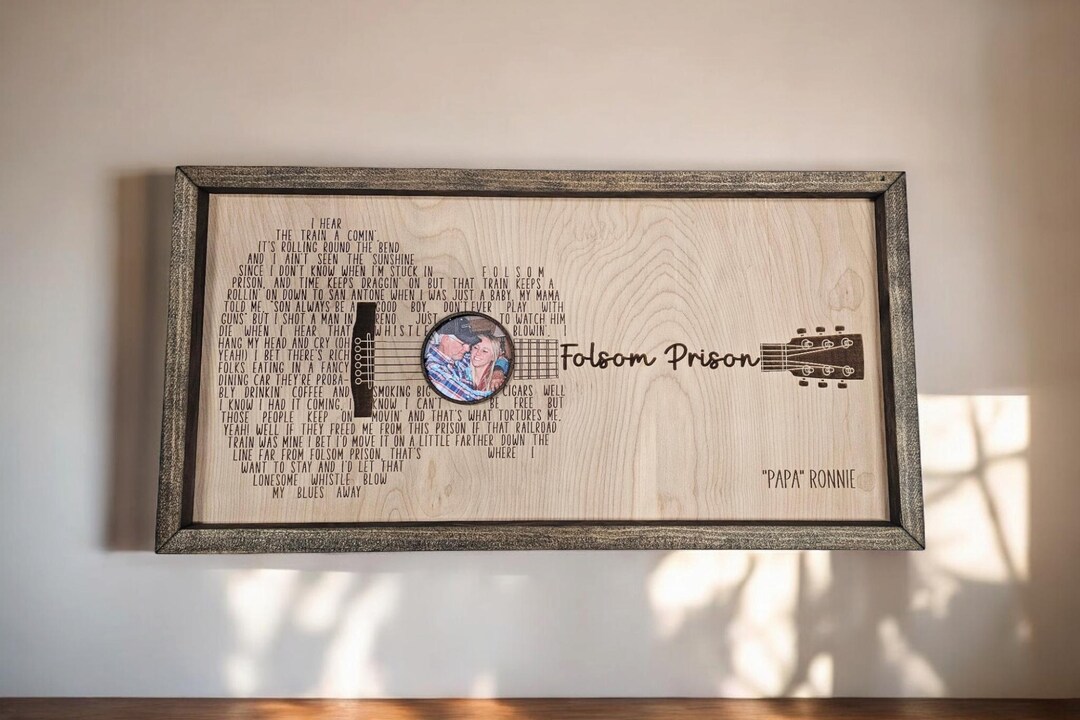 Engraved Guitar Song Lyrics Custom Photo, Song Lyric Music Wall Decor ...