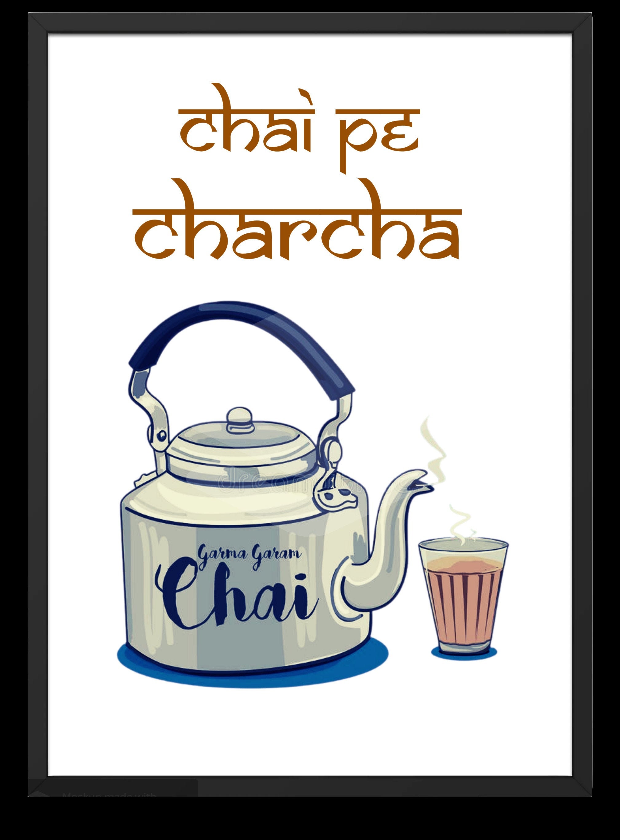Chai Pe Charcha Hindi Font Paper Poster | Etsy