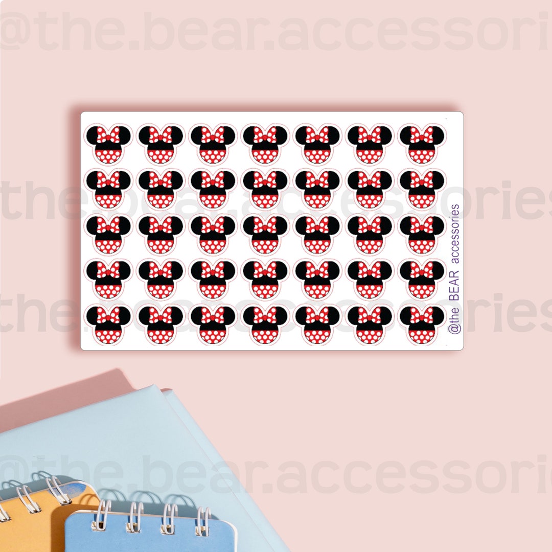Minni Mouse Classic Outfit Paper Planner Stickers- Classic Mouse Print ...