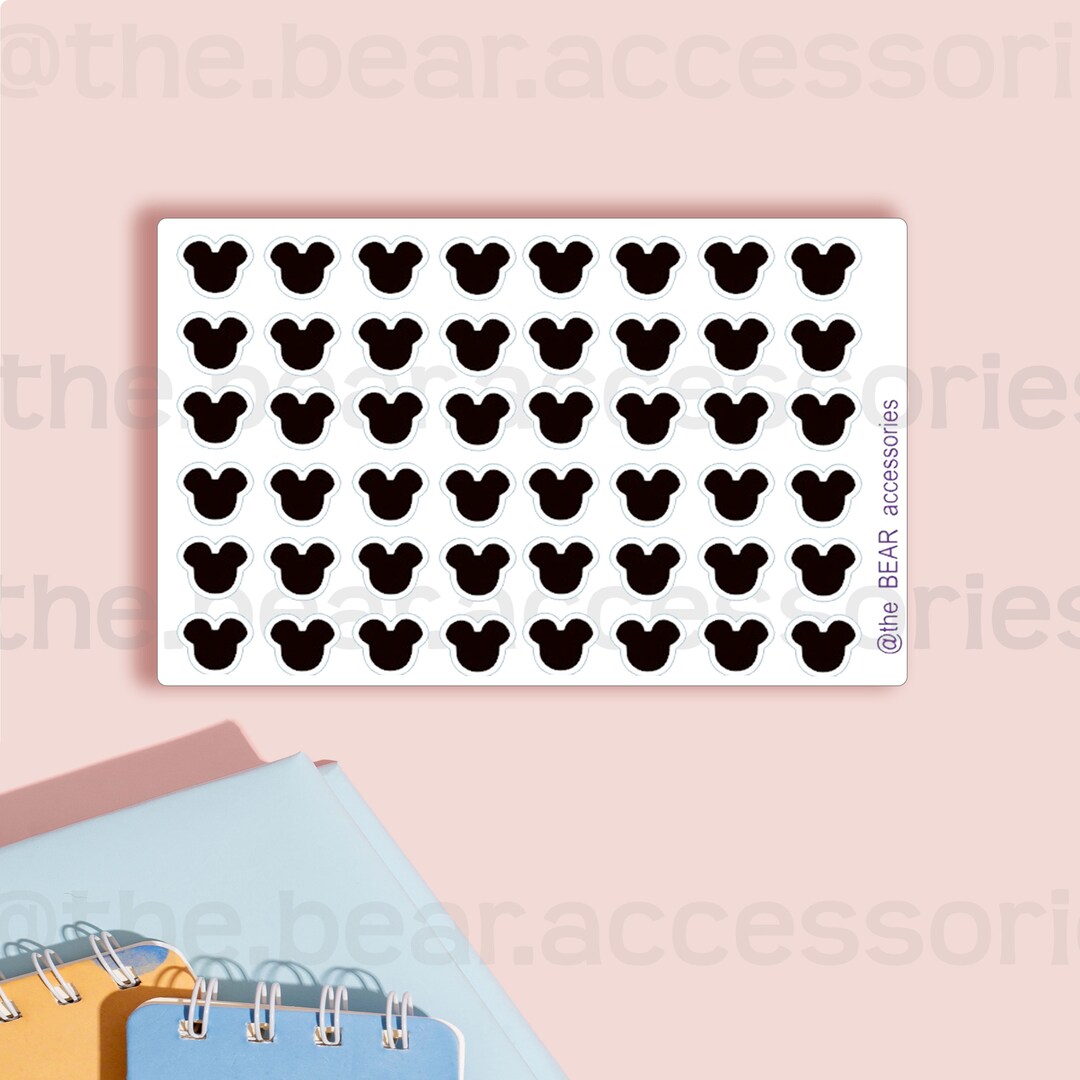 Mini Mouse Dot Stickers Black- Dotting Planner Stickers- Accent Paper ...