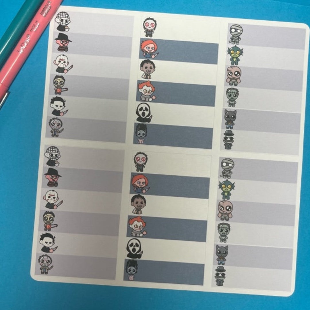 Big Ideas- Horror Movies Checkbox Planner Stickers- Happy Planner Me ...