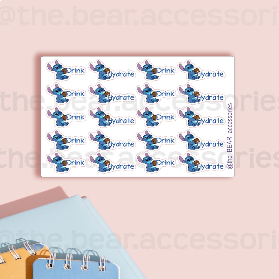 Stitch Hydrate Paper Planner Icon Stickers- Stitch Drink Stickers ...