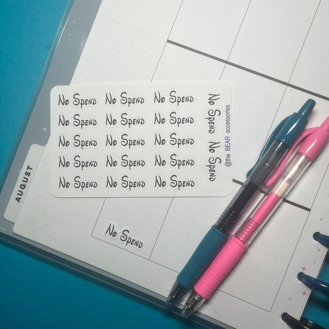 No Spend Paper Planner Word Stickers- Planner Task Stickers ...