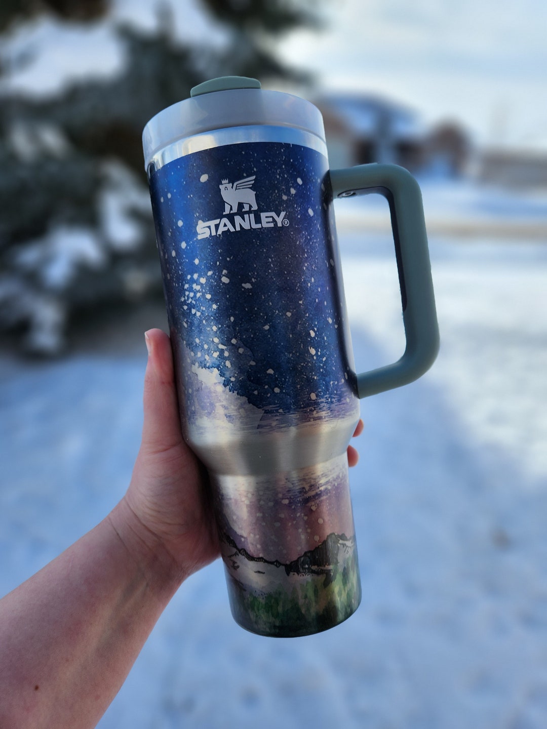 Mountain Scenic Galaxy Authentic Stanley Quencher 40oz Sublimated SS Shale - Etsy