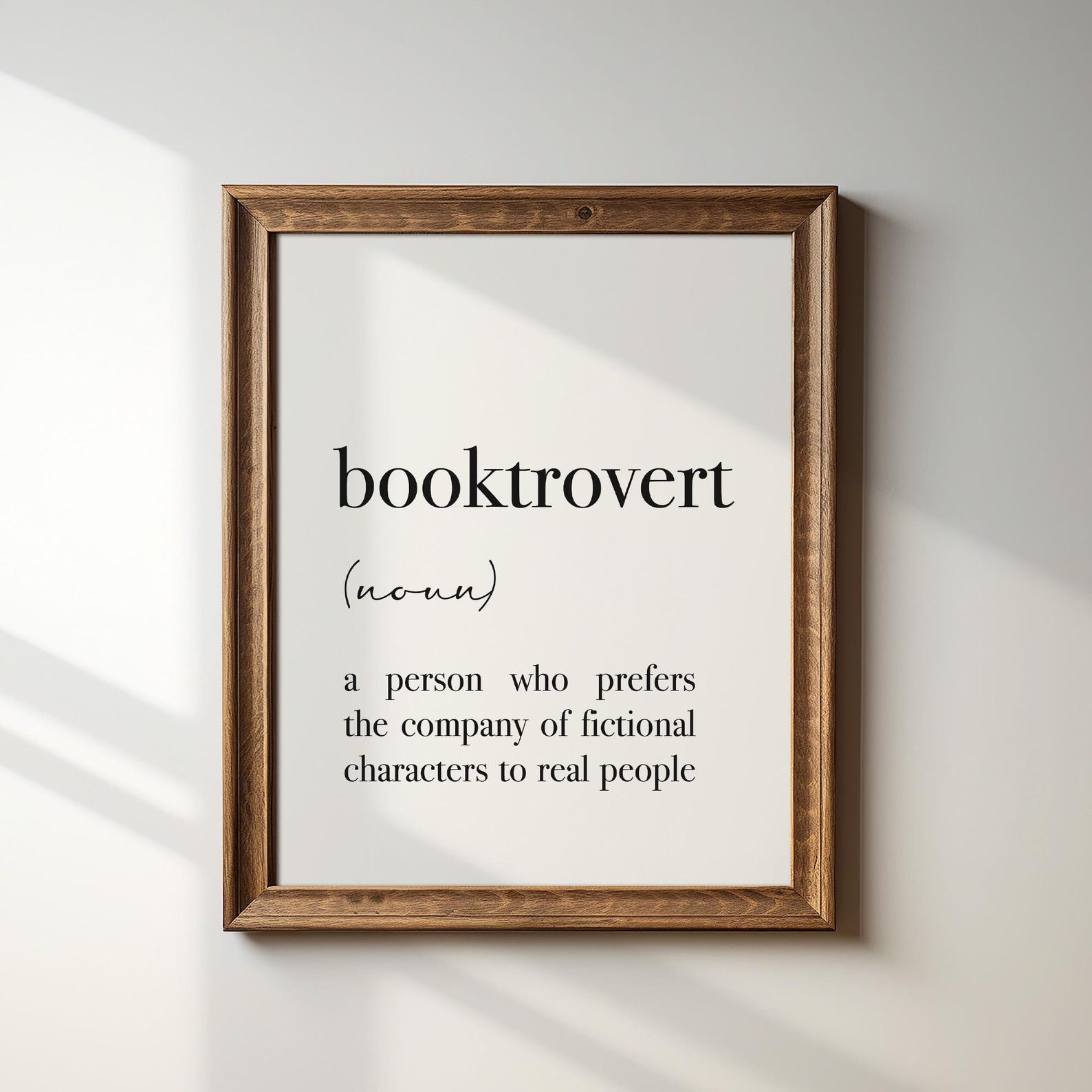 Booktrovert Definition Wall Art Print, Bookish Poster, Bookish Artwork ...