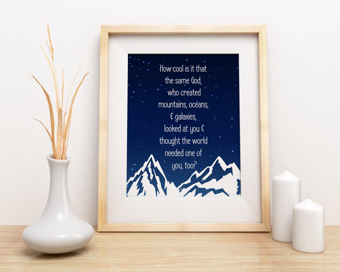 Same God of Creation… Thought We Needed You! Blue Inspirational Quote ...