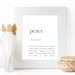 Peace Definition Wall Art, Inspirational Words, Positive Affirmation ...